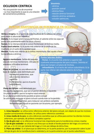 Resumen Final Oclusión Dental, RELACION CENTRICA, MAXIMA ...