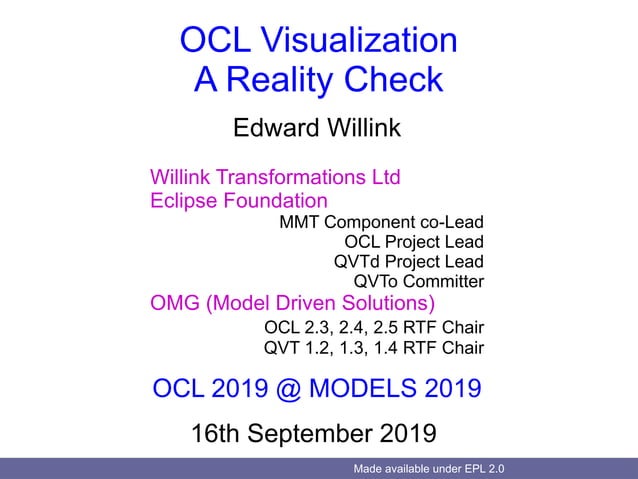 OCL Visualization A Reality Check | PPT