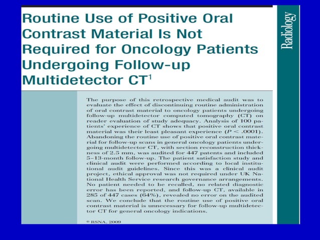 Positive Oral Contrast for Oncology Patients | PPT