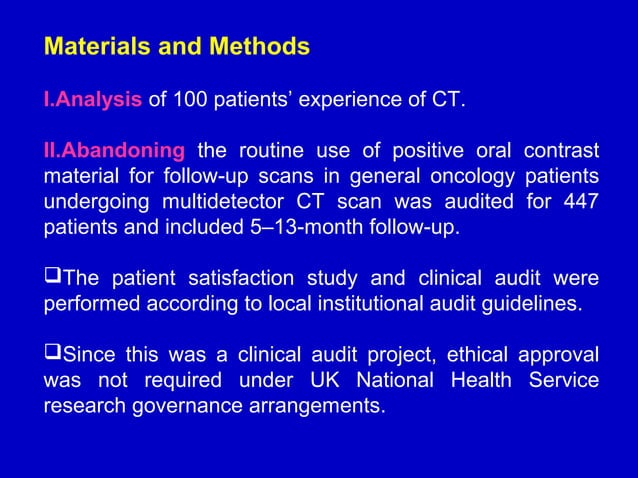 Positive Oral Contrast for Oncology Patients | PPT