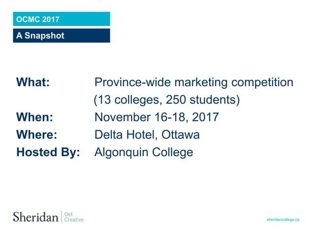 OCMC 2017 Overview | PPTX | Careers