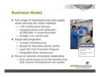 Ocm Manufacturing 2011 | PDF