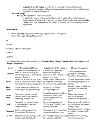 Organizational change, organizational development | DOCX