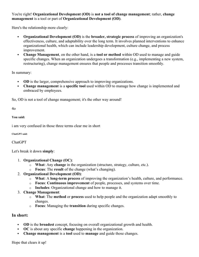 Organizational change, organizational development | PDF