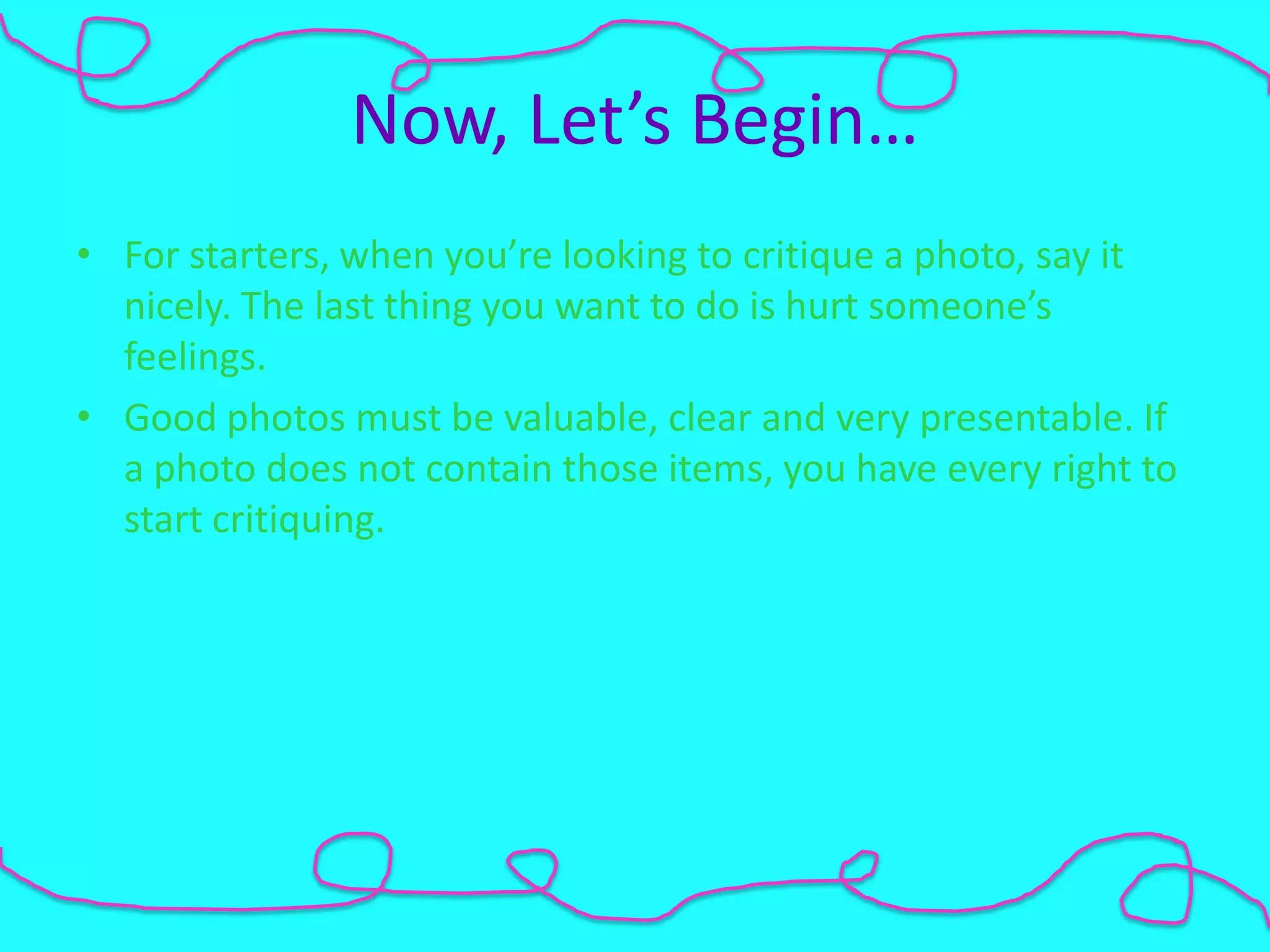 How to Properly Critique a Photograph | PPTX