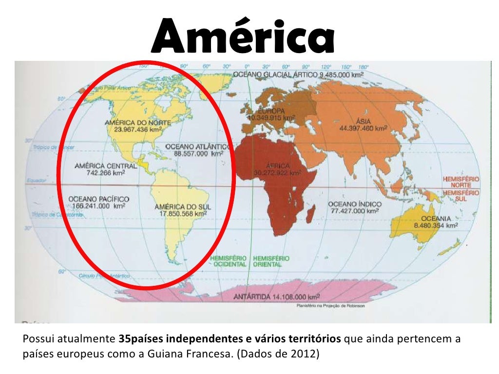 O continente americano localização