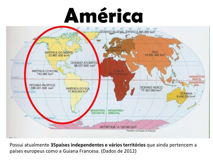 O continente americano localização
