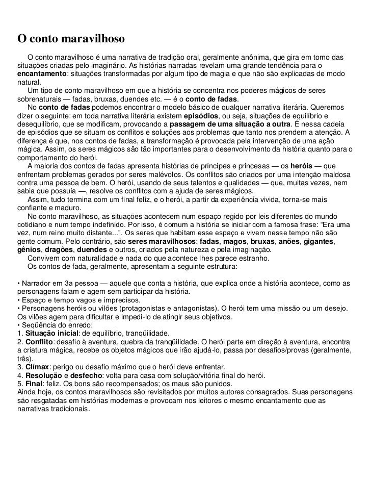 O conto maravilhoso