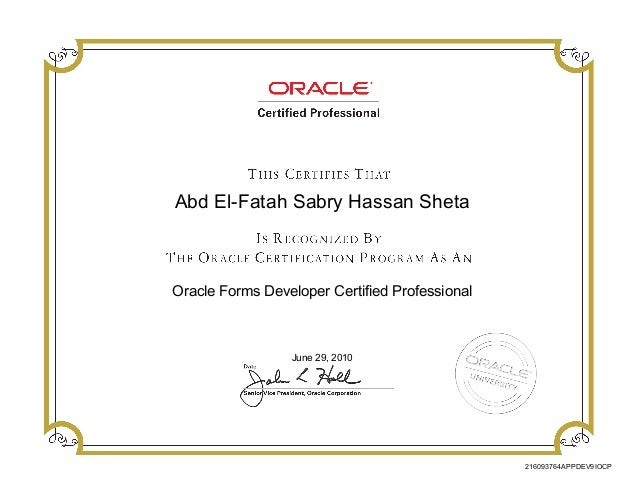 Oracle Forms Developer Certified Professional