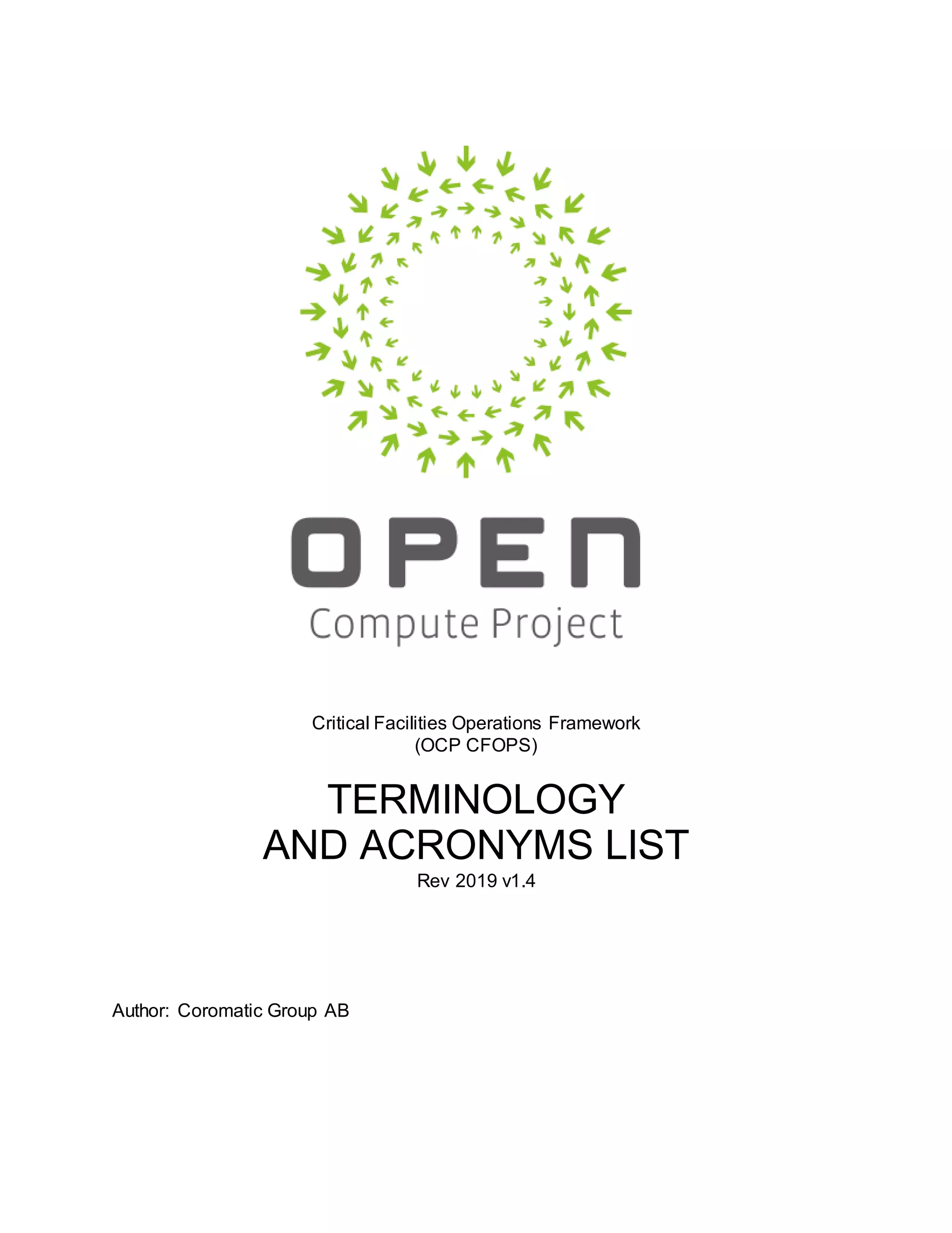 Ocp cfops-terminology 2019v1.4 | DOC