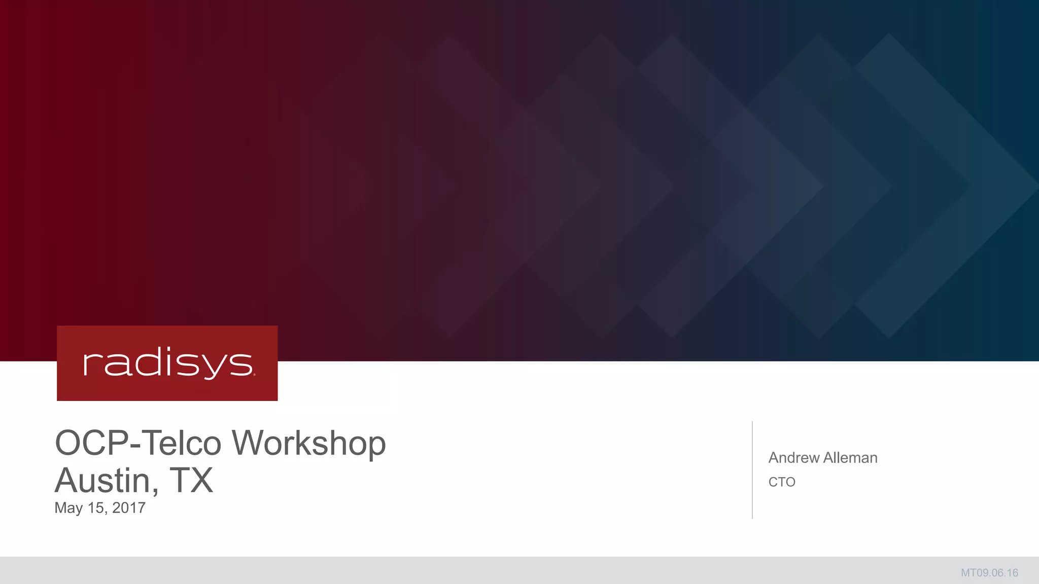 OCP Telco Engineering Workshop at BCE2017 | PDF