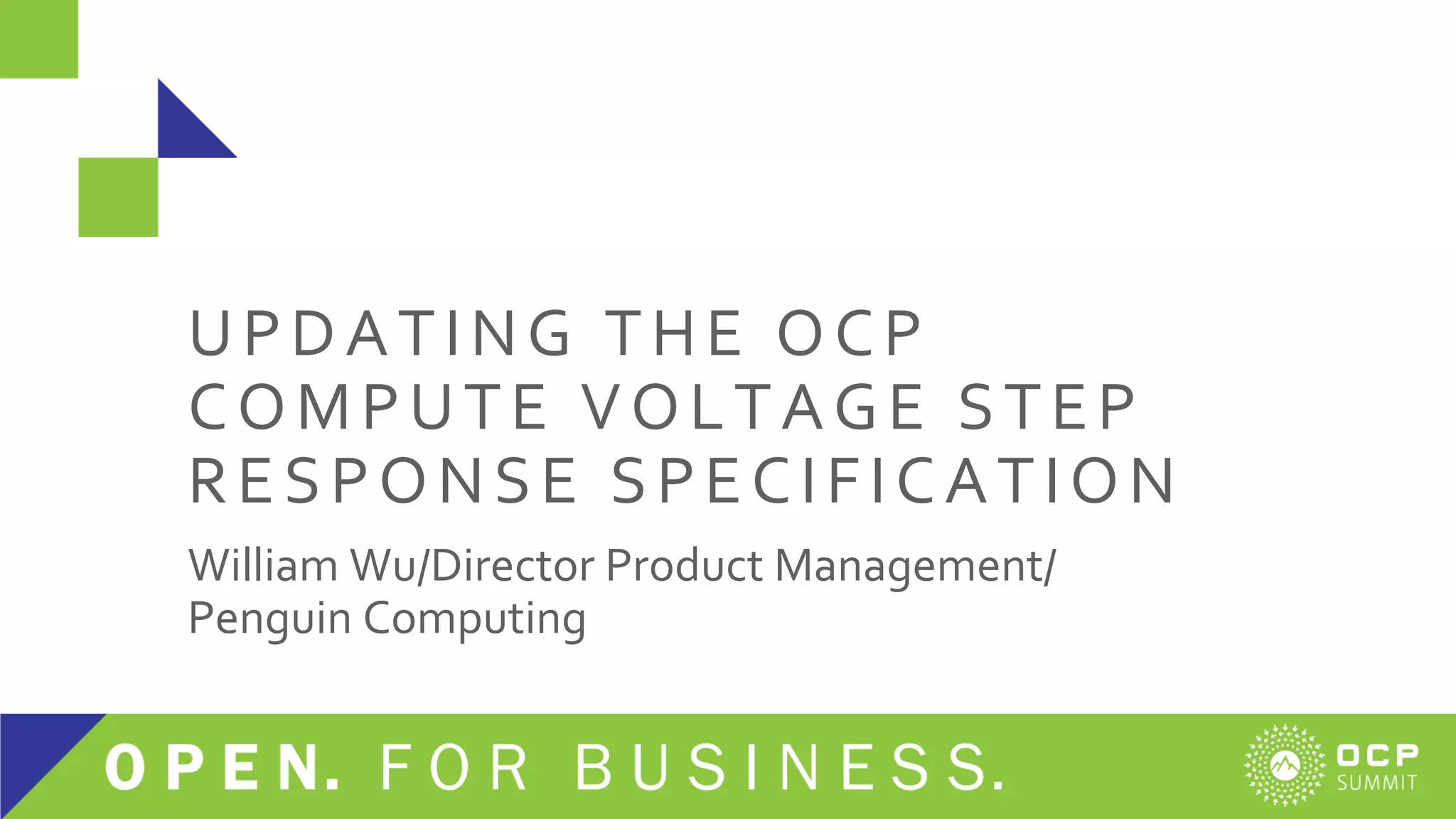 Ocp updating the ocp compute voltage step response specification | PPTX