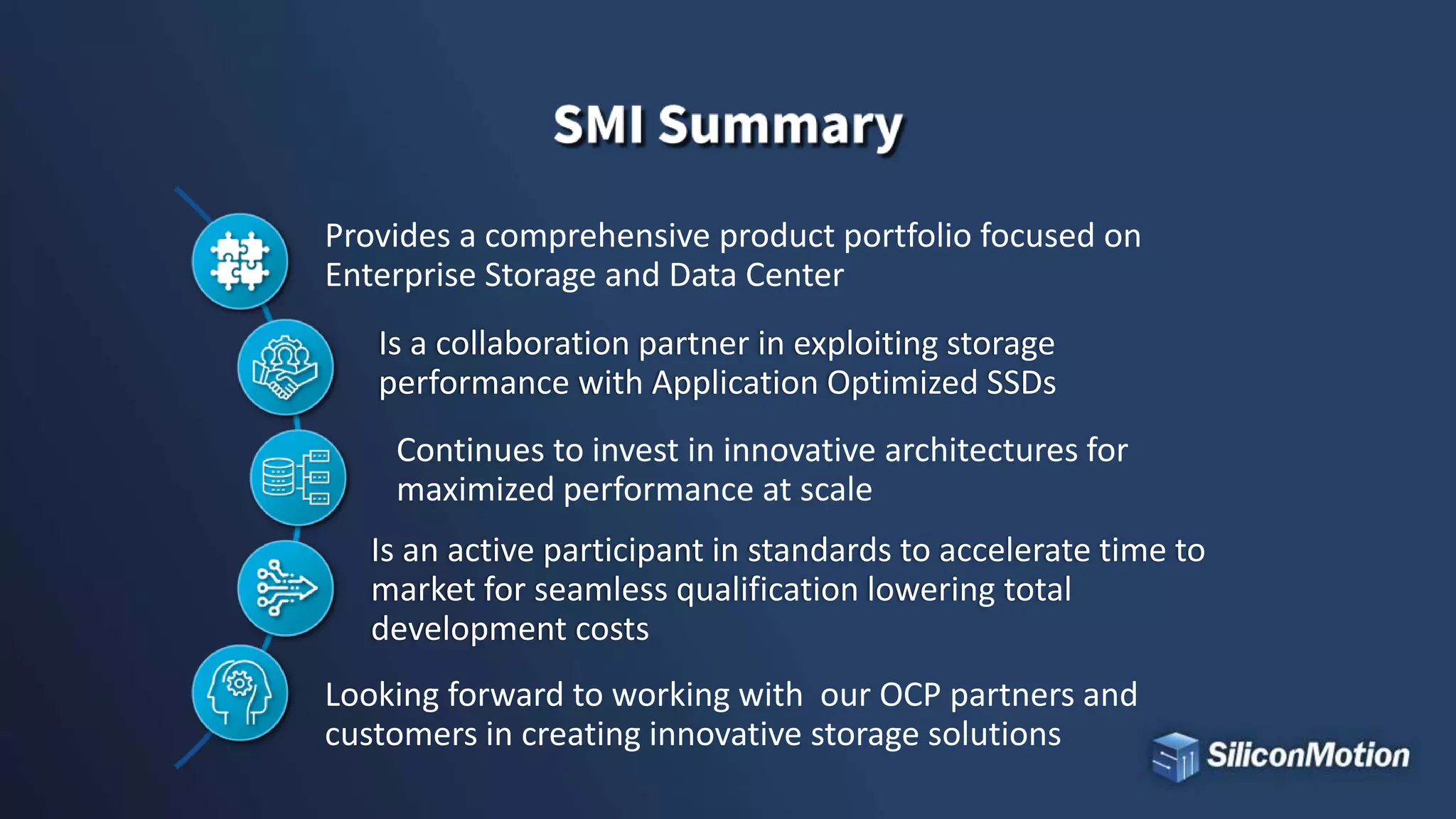 Silicon Motion SSD controllers solution for data center | PPTX