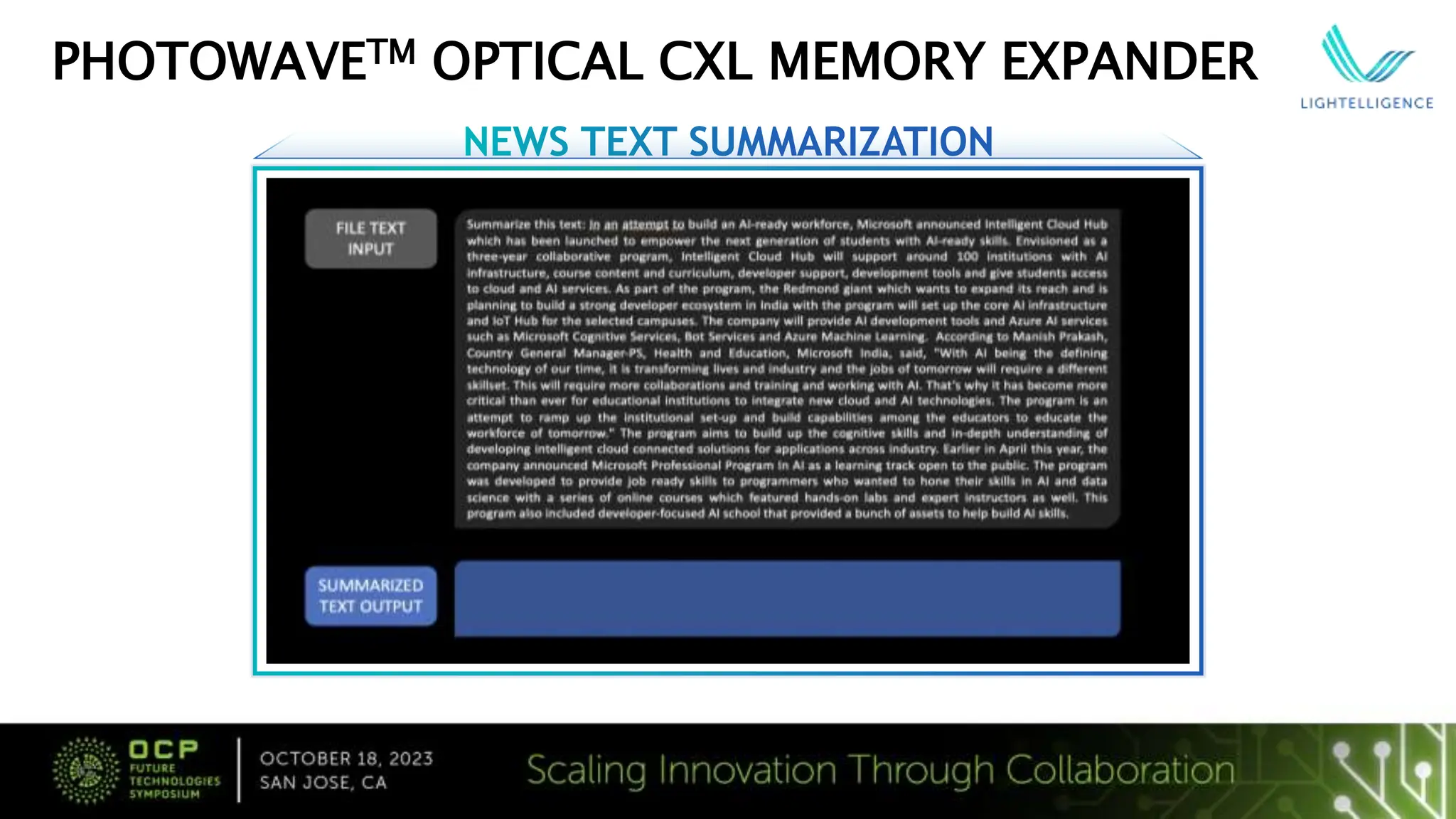 Lightelligence: Optical CXL Interconnect for Large Scale Memory Pooling | PPTX