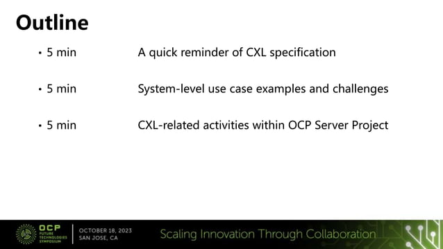 The State of CXL-related Activities within OCP | PPTX