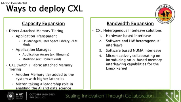 Micron: Memory Expansion with CXL Modules: Benefits, Use Cases and Enriching the CXL Ecosystem ...