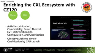 Micron: Memory Expansion with CXL Modules: Benefits, Use Cases and Enriching the CXL Ecosystem ...