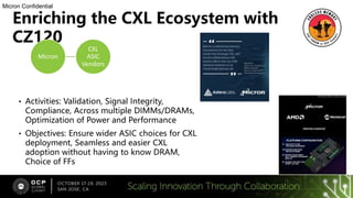 Micron: Memory Expansion with CXL Modules: Benefits, Use Cases and Enriching the CXL Ecosystem ...