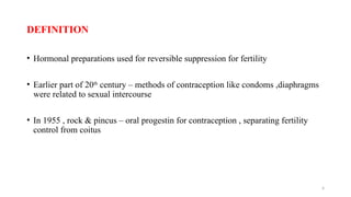 OCP ( oral contraceptive pills ) pharmacology | PPTX