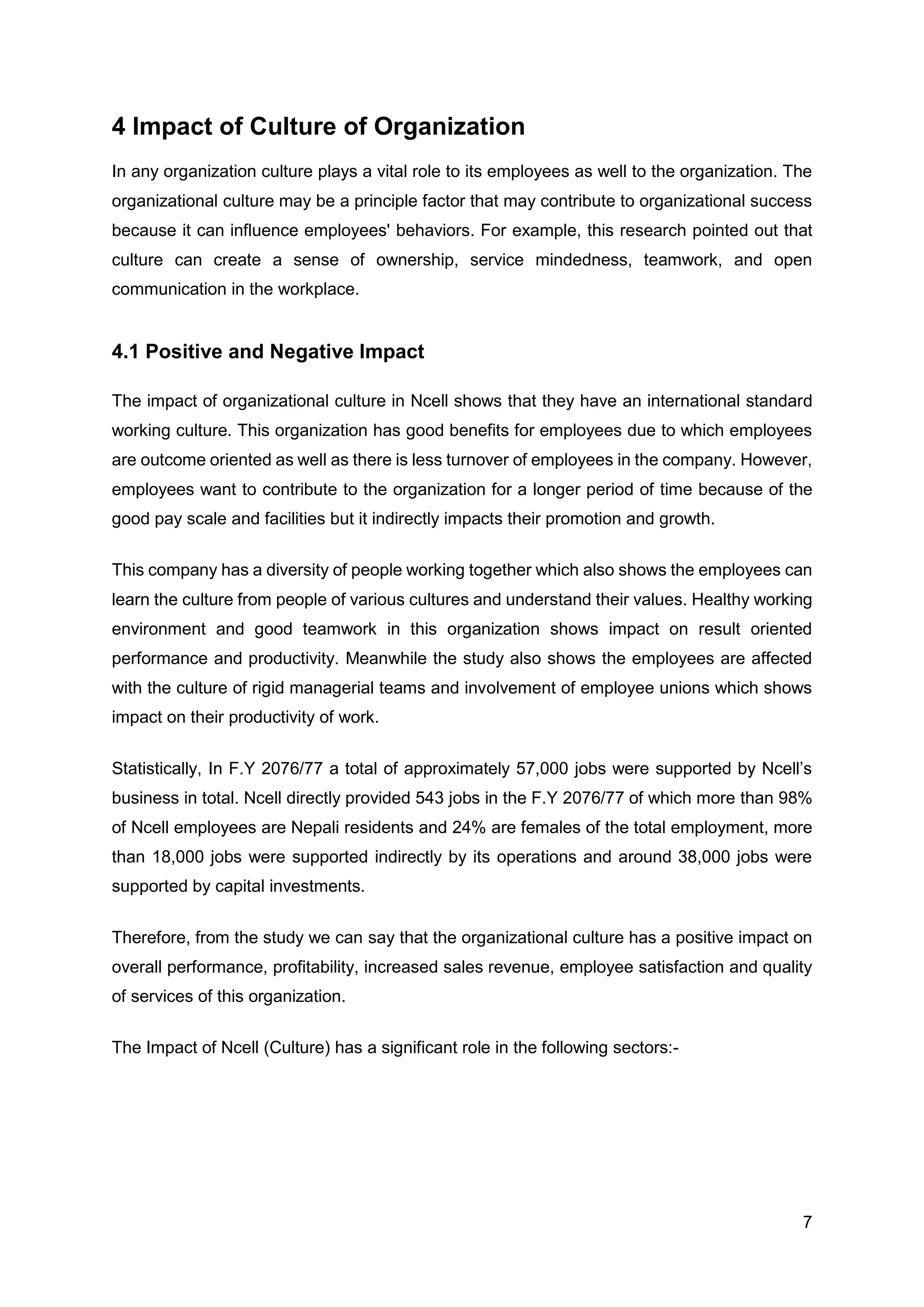 A Report on Organizational Culture of NCELL | PDF