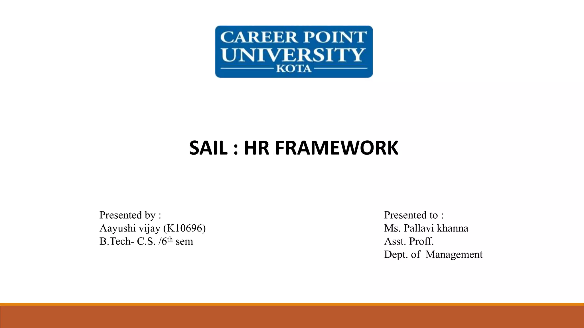 powerpoint presentation of SAIL- HR framework | PPTX