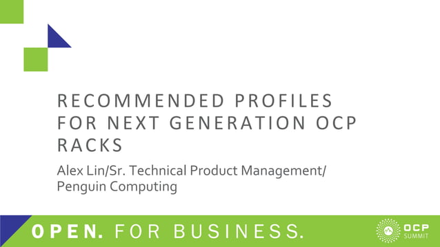 Ocp recommended profiles for next generation OCP Racks | PPTX