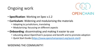 OpenChain at EOLE 2017 | PPT