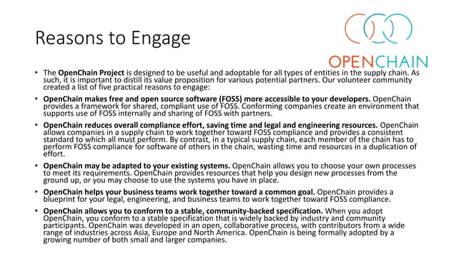 OpenChain at EOLE 2017 | PPT