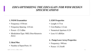 EDFA OPTIMIZING THE EDFA GAIN FOR WDM | PDF