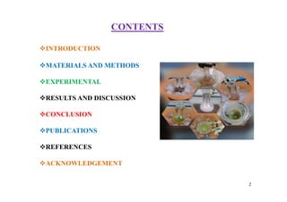 M.Sc. Organic Chemistry Student Project Presentation | PDF