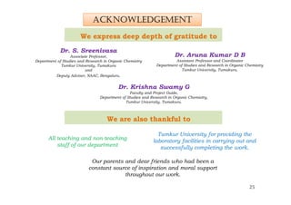 M.Sc. Organic Chemistry Student Project Presentation | PDF