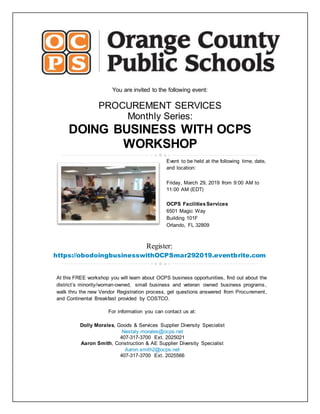 OCPS How to Do Business Workshop | PDF
