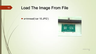 MATLAB Based Vehicle Number Plate Identification System using OCR | PPTX