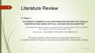 MATLAB Based Vehicle Number Plate Identification System using OCR | PPTX