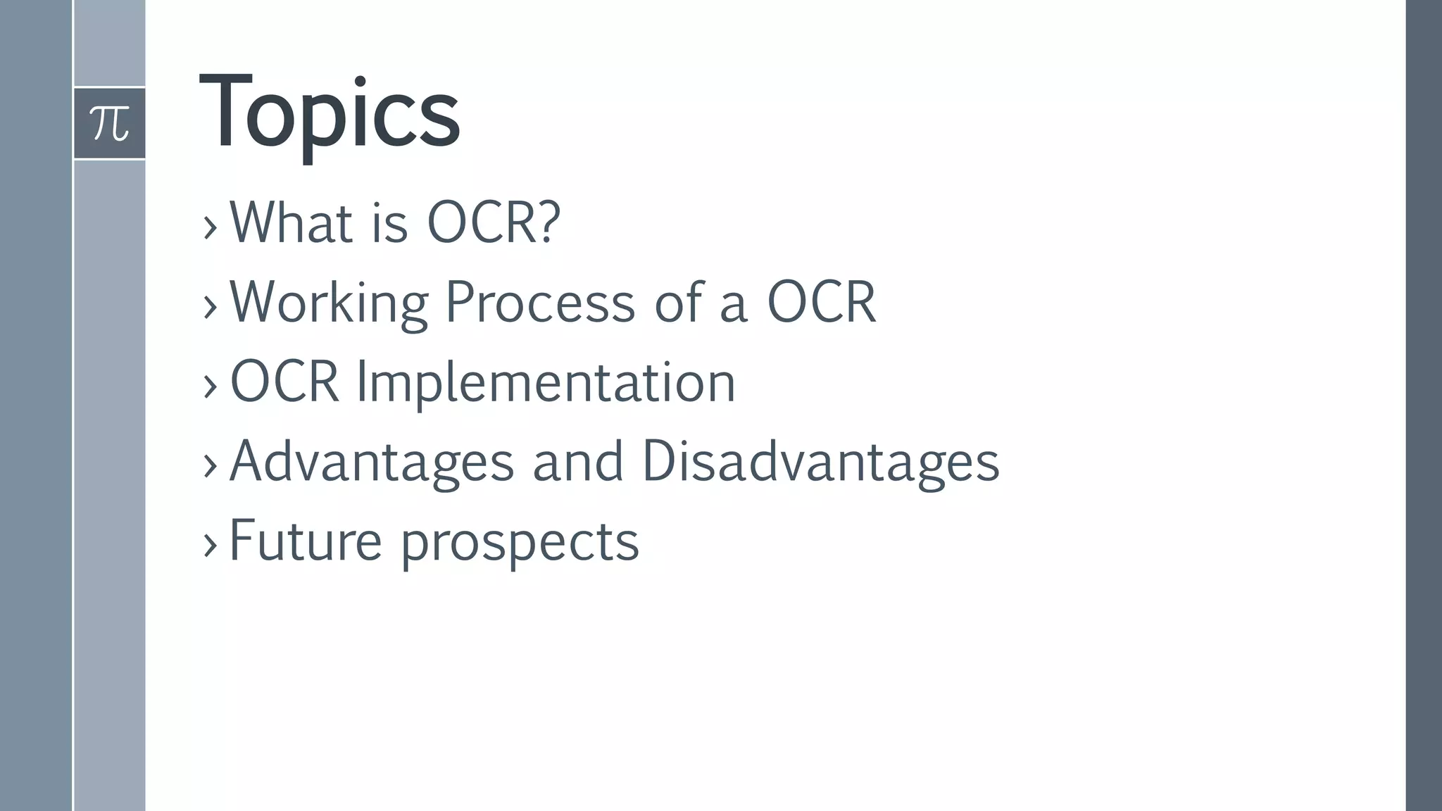 Presentation on OCR | PPTX