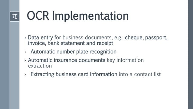 Presentation on OCR | PPTX | Desktop Publishing | Computer Software and Applications