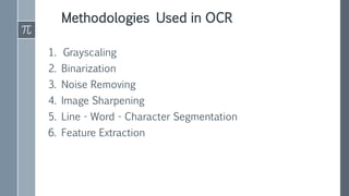 Presentation on OCR | PPTX