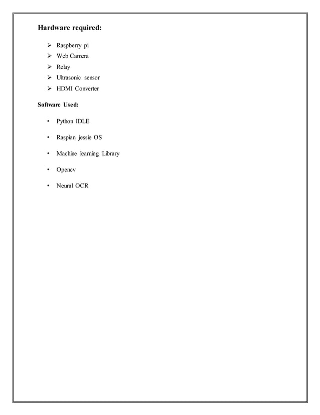OCR Projects using Python for CSE/IT Students | DOCX