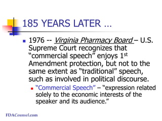 First Amendment's Impact on Federal Regulation of Advertising and ...