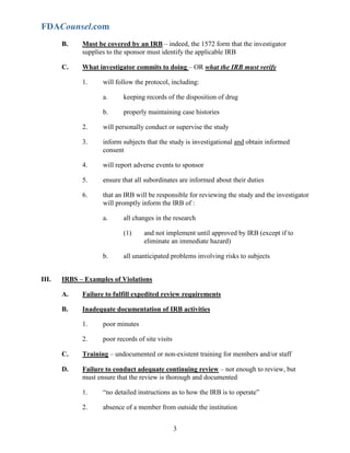 The Institutional Review Board (IRB) and the Clinical Investigator ...