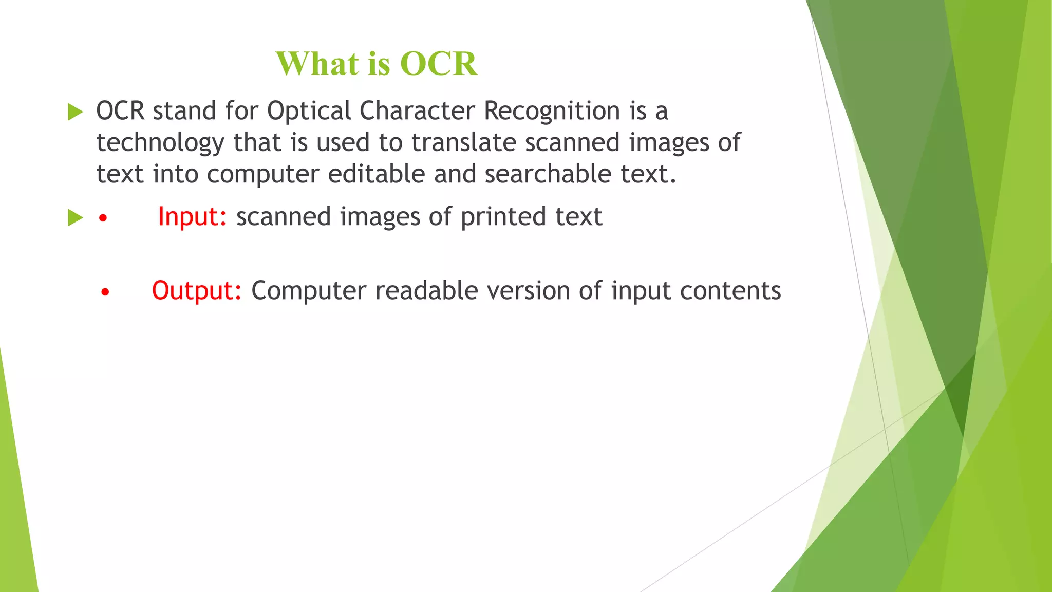 Ocr algorithm for ge’ez characters | PPTX
