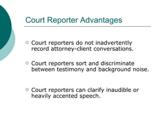 Realtime Court Reporters Presentation | PPT