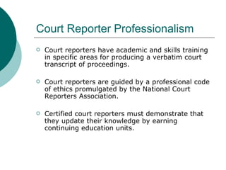Realtime Court Reporters Presentation | PPT