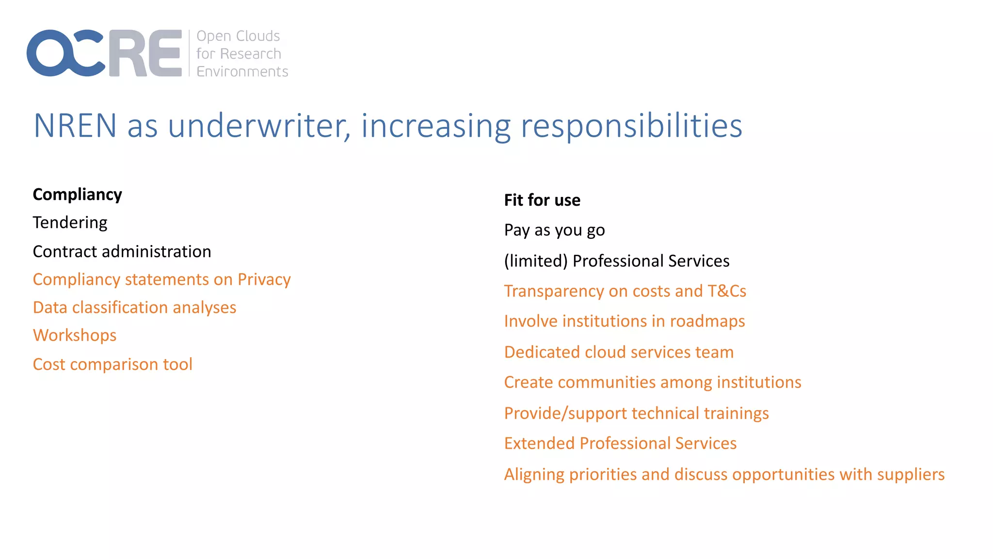 OCRE supplier briefing NREN roles by Michel Wets, SURFNET | PPT