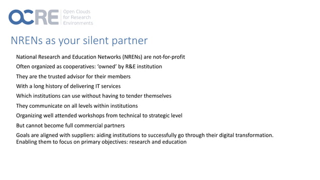 OCRE supplier briefing NREN roles by Michel Wets, SURFNET | PPT | Free ...