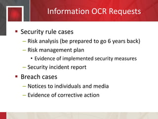 OCR Enforcement Update: Under 500 Breach Investigations and Inner ...
