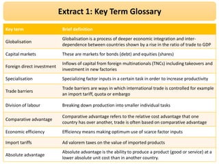 OCR F85 Global Economy June 2016 Key Definitions | PPTX | Economy ...