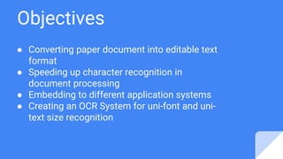 OCR Presentation (Optical Character Recognition) | PPTX