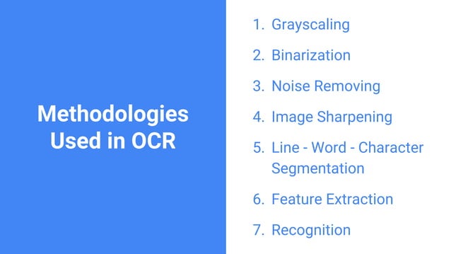OCR Presentation (Optical Character Recognition) | PPTX