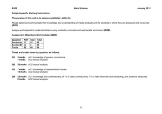 Ocr gcse media studies exam mark scheme | PDF